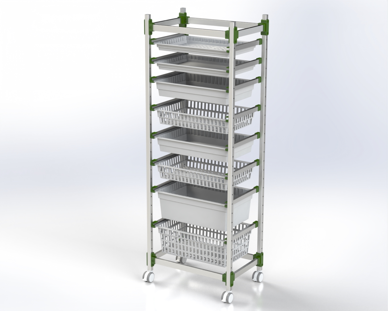 E Type, ISO Modular Mobile Open Rack – SEBA Gmbh